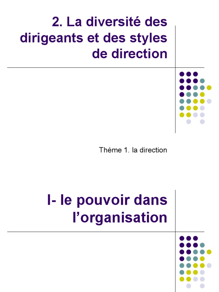 Diversite Des Styles de Direction | PDF | Business | Gouvernance d ...