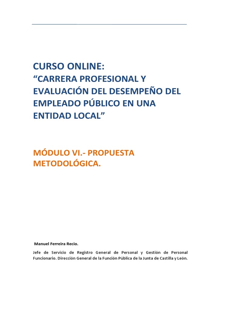 MODULO VI - PROPUESTA METODOLOGICA | PDF | Evaluación | Evaluación de desempeño