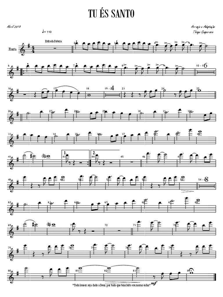 Tu És Santo - Flauta | PDF