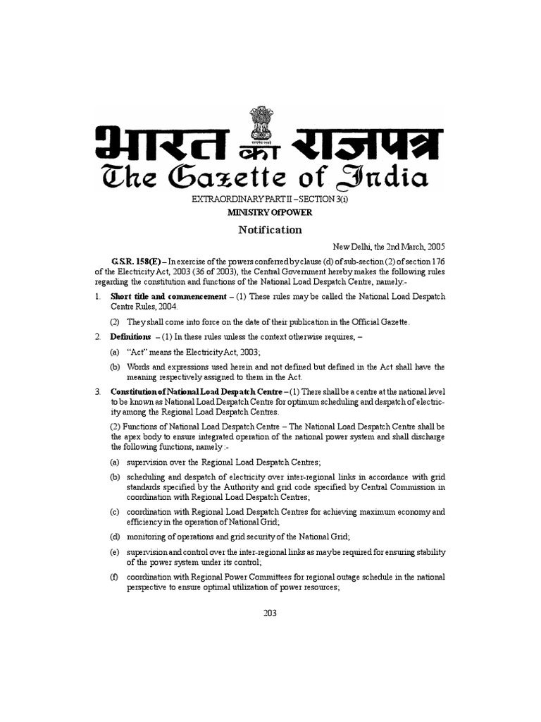 The National Load Dispatch Centre Rules 2004 | PDF | Electrical Grid | Electric Power Transmission