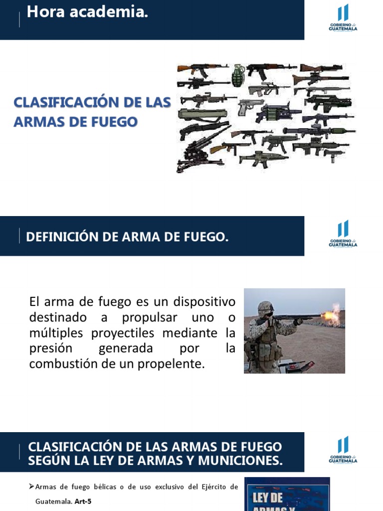 Clasificación de Armas de Fuego en Guatemala | PDF | Armas de fuego ...