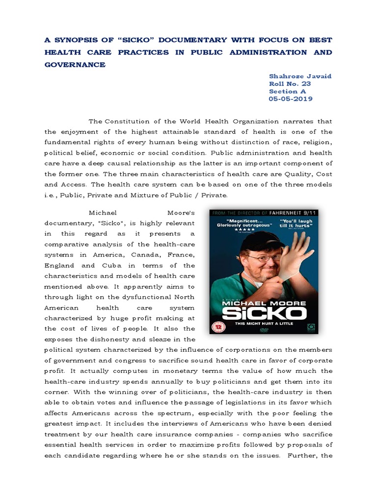 Public Health Lessons from "Sicko" | PDF | Health Care | Economies