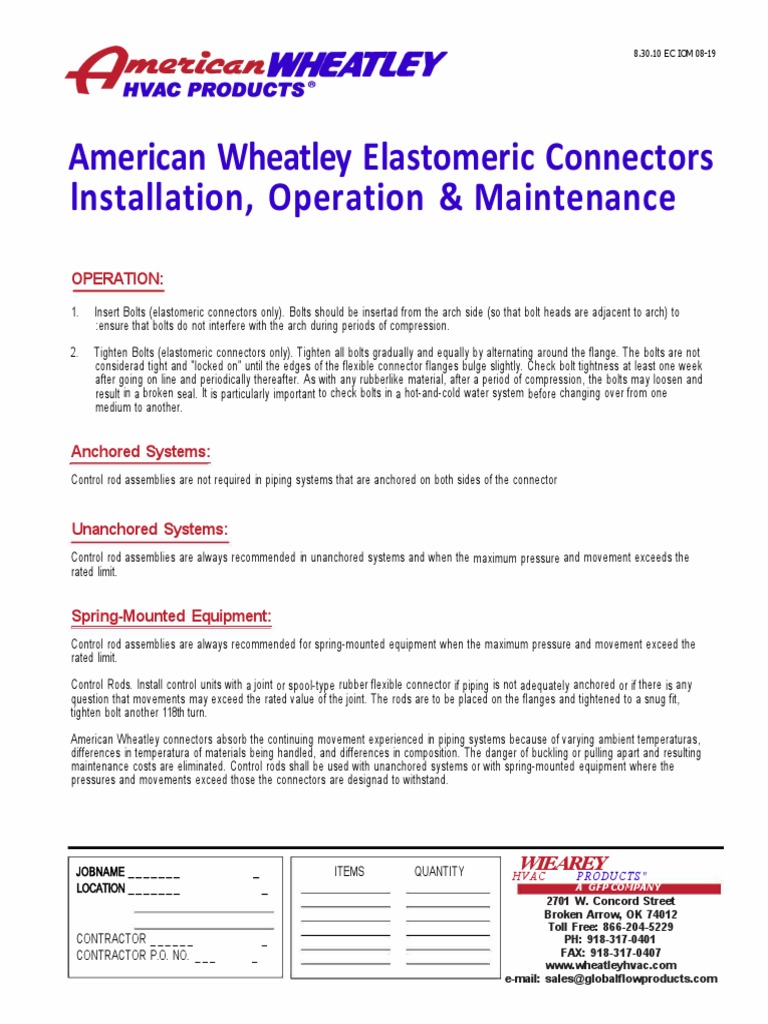 American Wheatley HVAC Elastomeric | PDF | Equipment | Manufactured Goods