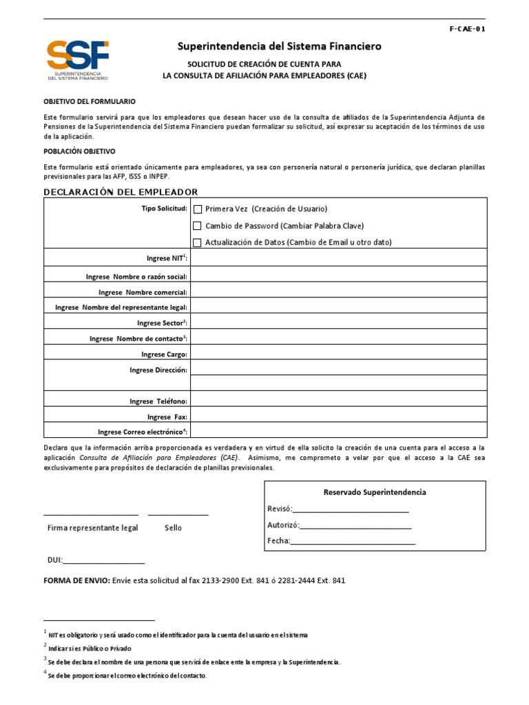 Formulario CAE-01 Solicitud Acceso | PDF