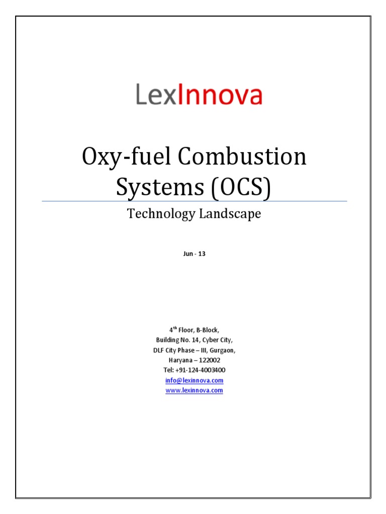 Lexinnova Oxy Fuel Combustion Systems | PDF | Combustion | Incineration