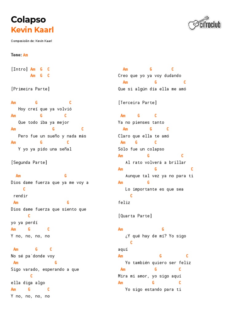 Cifra Club - Kevin Kaarl - Colapso | PDF