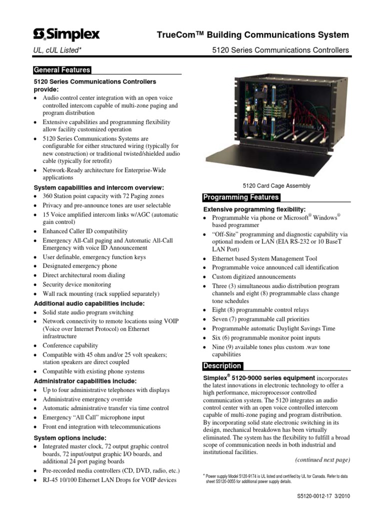 Truecom™ Building Communications System: General Features | PDF ...