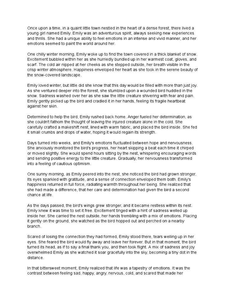 Emotions Story Pdf Emotions Subjective Experience