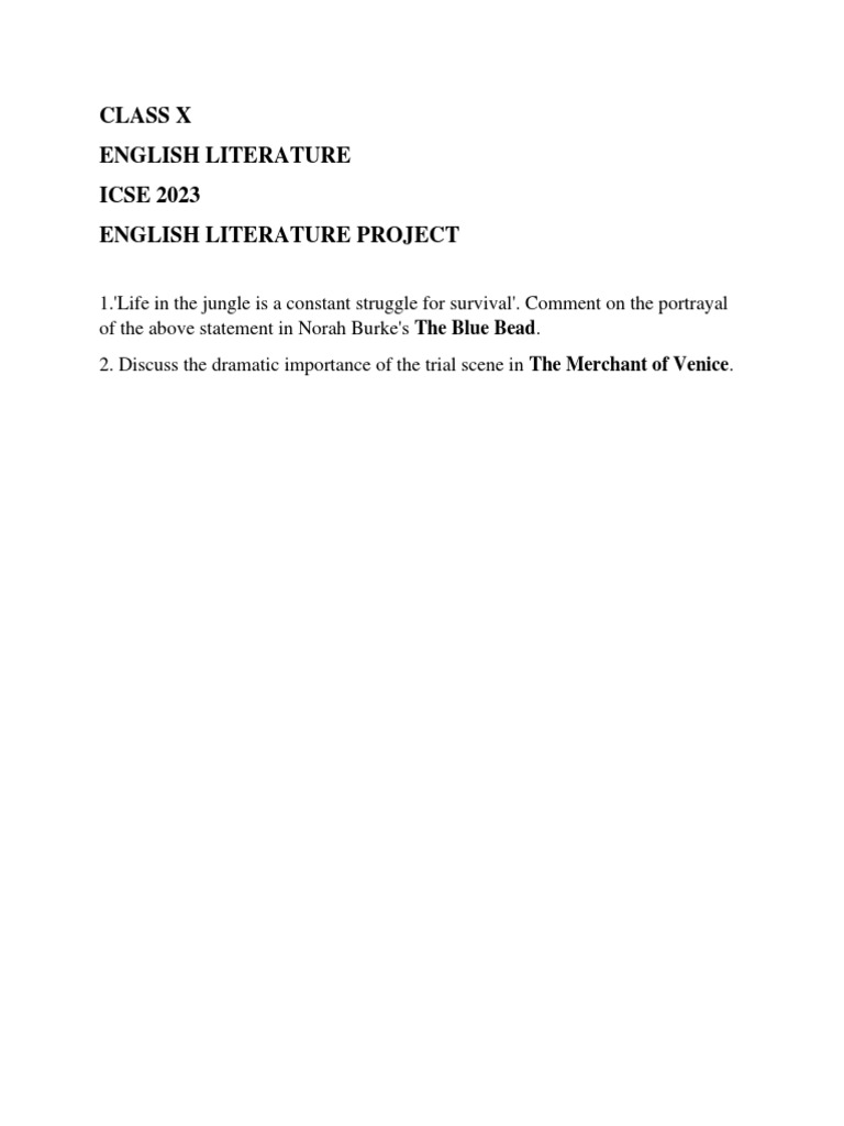 CL X E.literature 1st Term Project | PDF