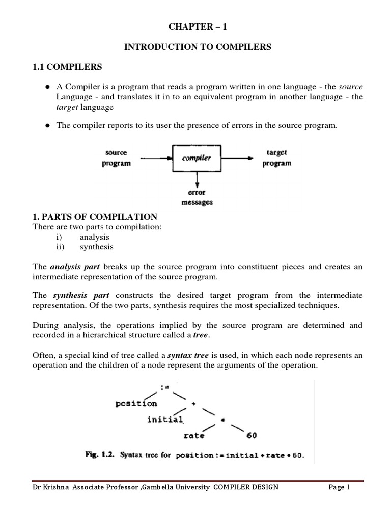 rkCD-Chapter 1 - INTRO TO COMPILERS | PDF | Parsing | Assembly Language