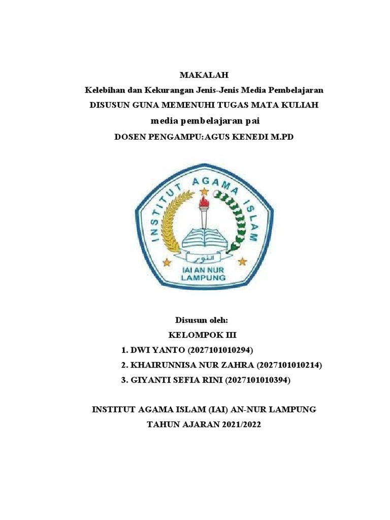 Makalah Media Pembelajaran Pai Kel 3 | PDF | Seni