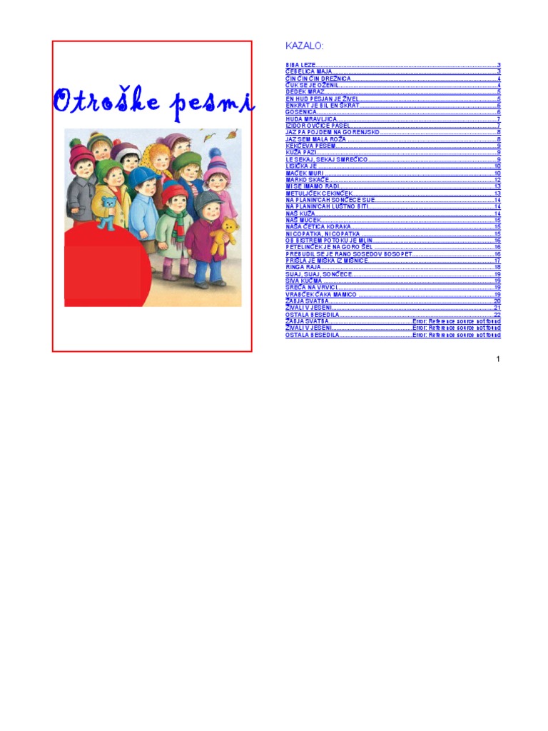 Otroske Pesmice | PDF