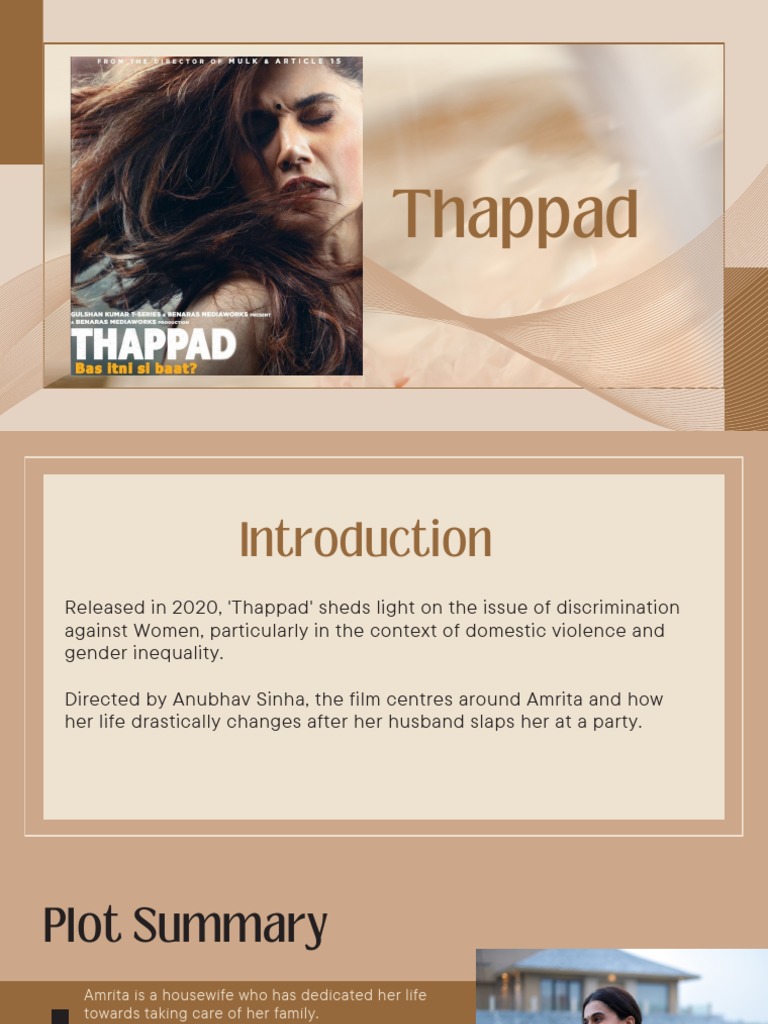 Thappad Movie Analysis | PDF | Discrimination | Violence