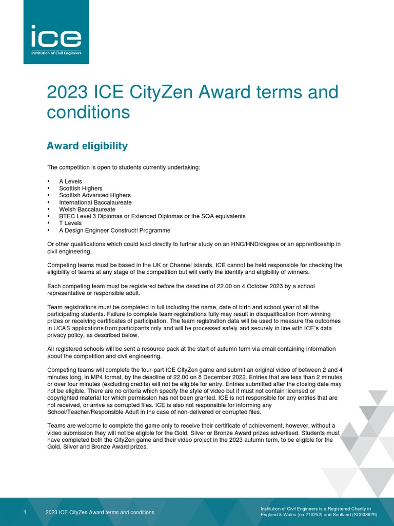 2023 ICE CityZen Award Guidelines | PDF