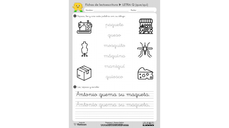 10 Fichas Lectoescritura Montessori Recursosep Letra Q Page 0002 | PDF
