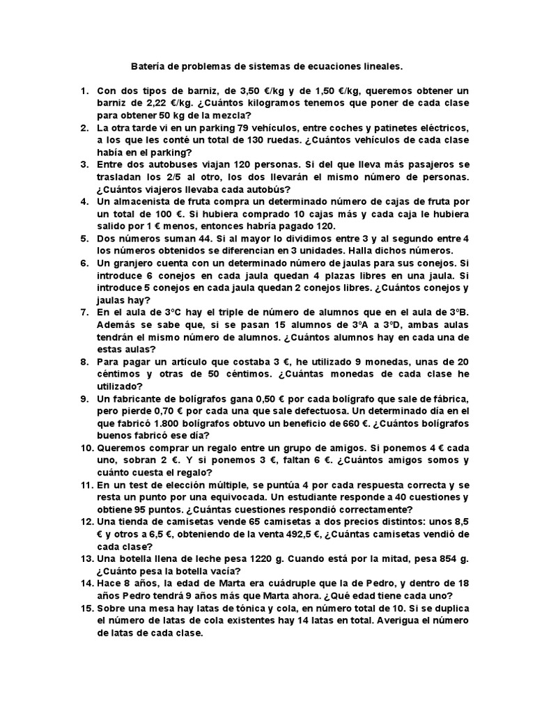 Enunciados Problemas | PDF