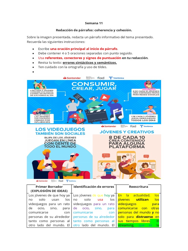 Semana 11 Redacci N P Rrafo Coherencia Cohesi N | PDF