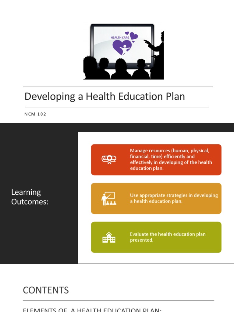 2 - Developing A Health Education Plan - Objectives of The Plan (Autosaved) | PDF | Learning ...
