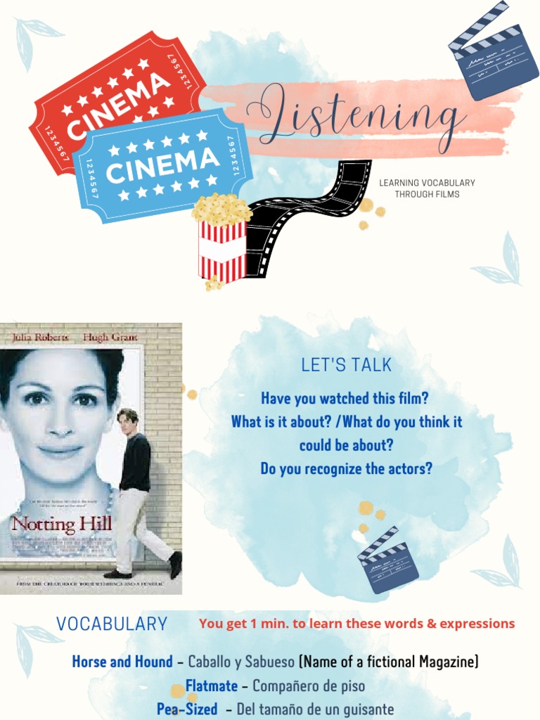 Notting Hill Listening & Films Vocabulary | PDF | Art