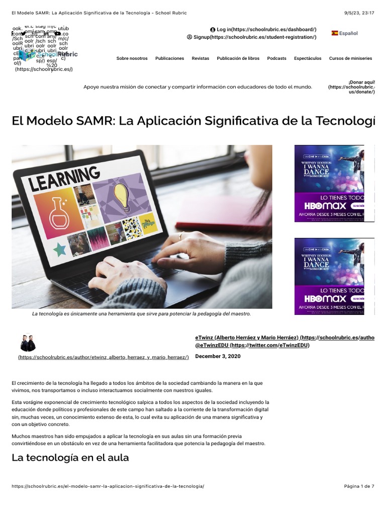 El Modelo SAMR: La Aplicación Significativa de La Tecnología - School ...