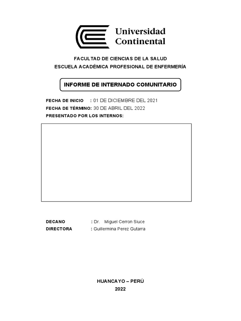 Informe Internado Comunitario | PDF
