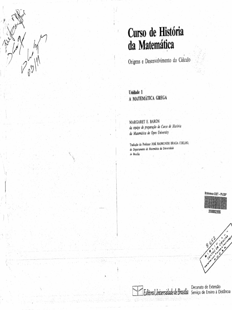 CURSO DE HISTORIA DA MATEMATICA | PDF