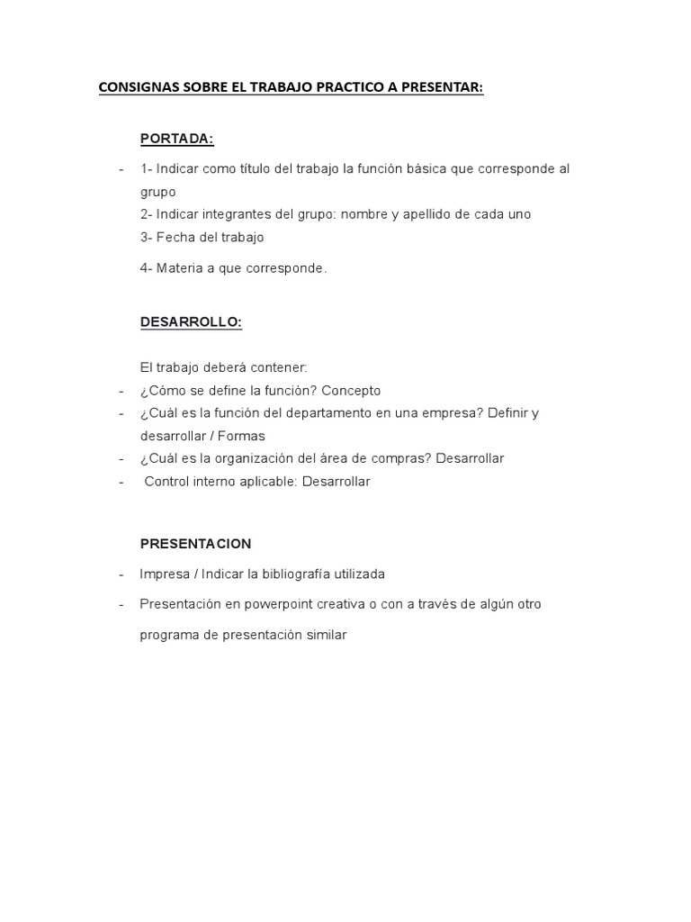 Consigna Del Trabajo Práctico | PDF