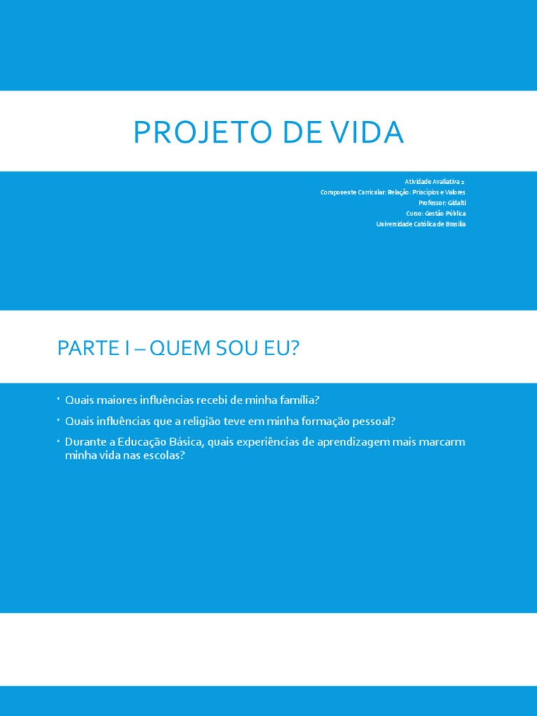 Projeto de Vida | PDF