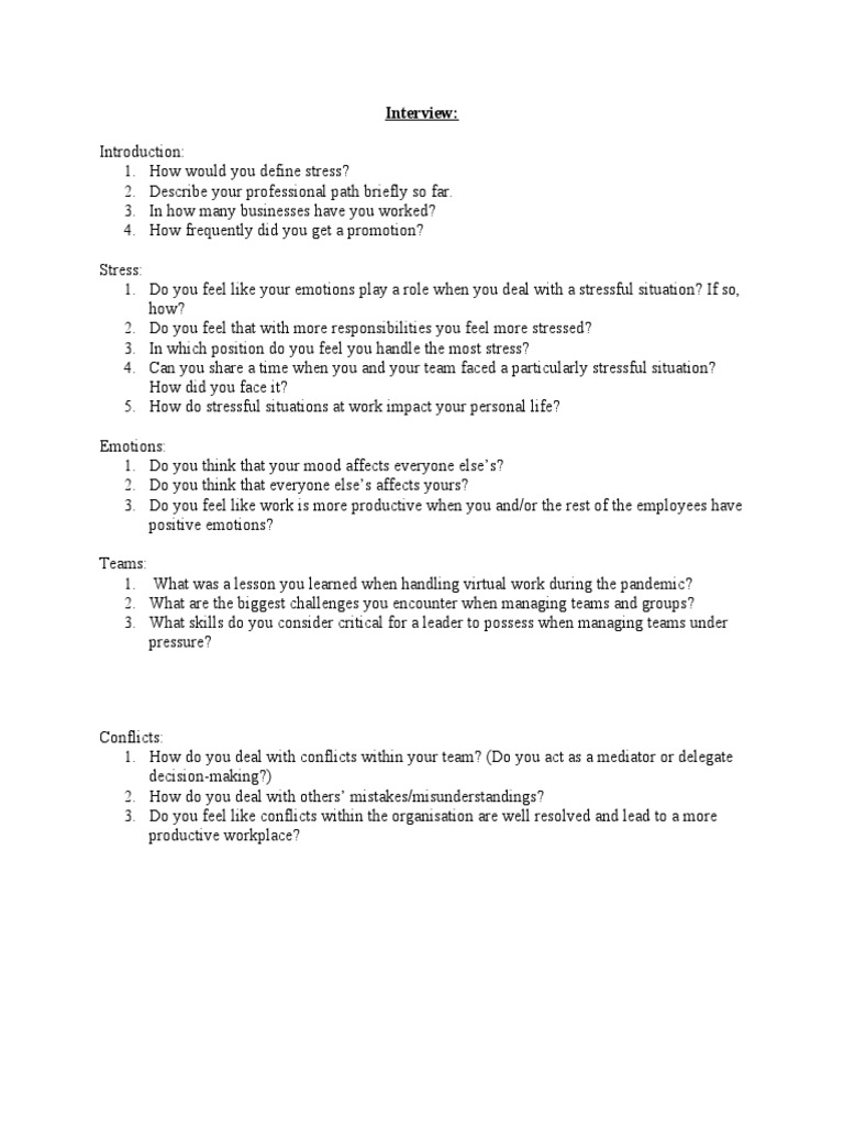 Emotions Interview | PDF | Self-Improvement