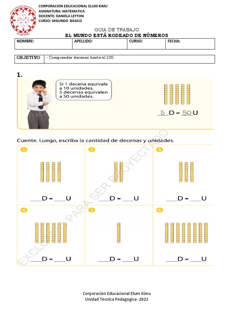 Comprender Decenas Hasta El 100 | PDF