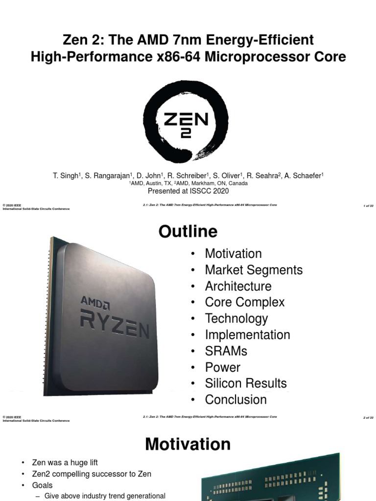 Zen 2: The AMD 7nm Energy-Efficient High-Performance x86-64 Microprocessor Core | PDF