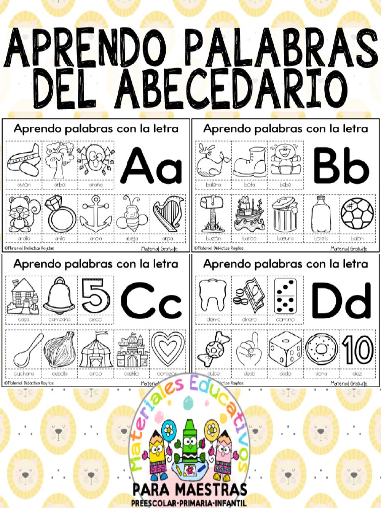 Cuaderno Lectura de Palabras Del Abecedario Recopilado Por Materiales Educativos para Maestras | PDF
