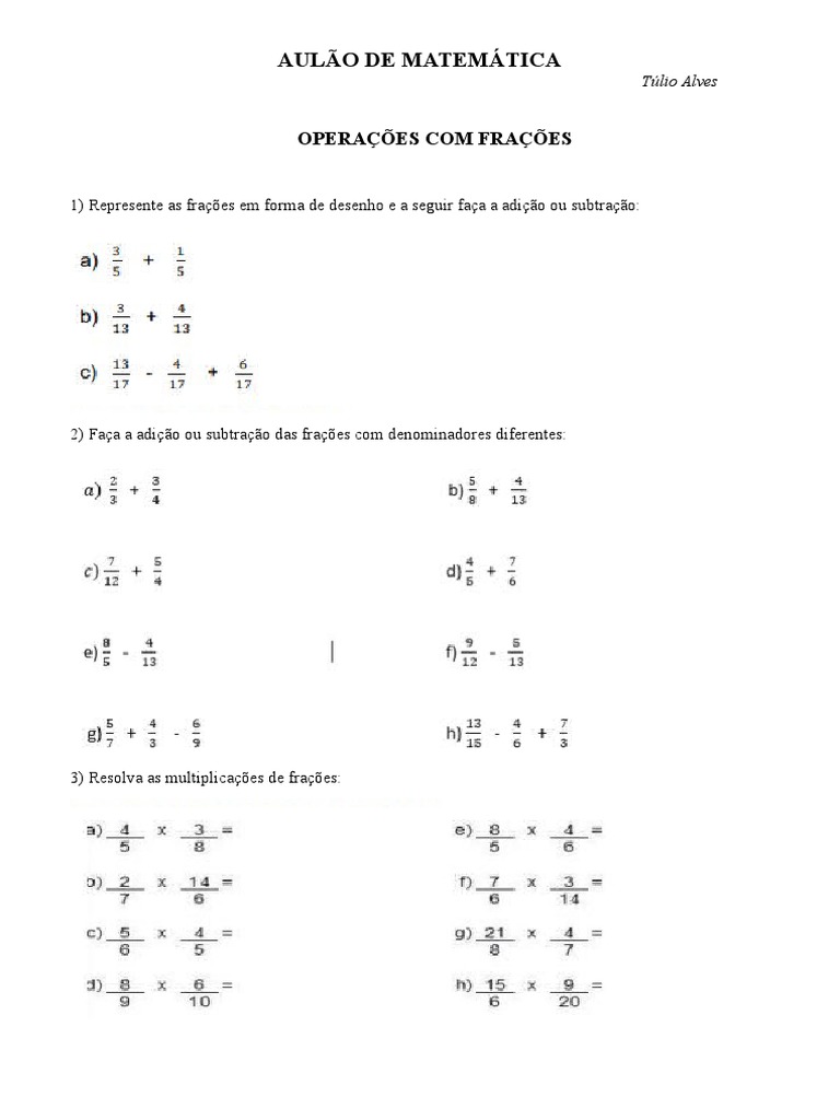 Operações Com Frações | PDF