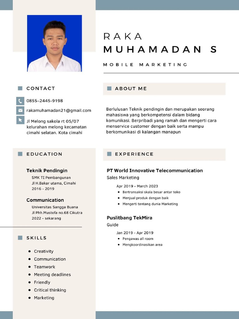 CV Raka Muhamadan | PDF