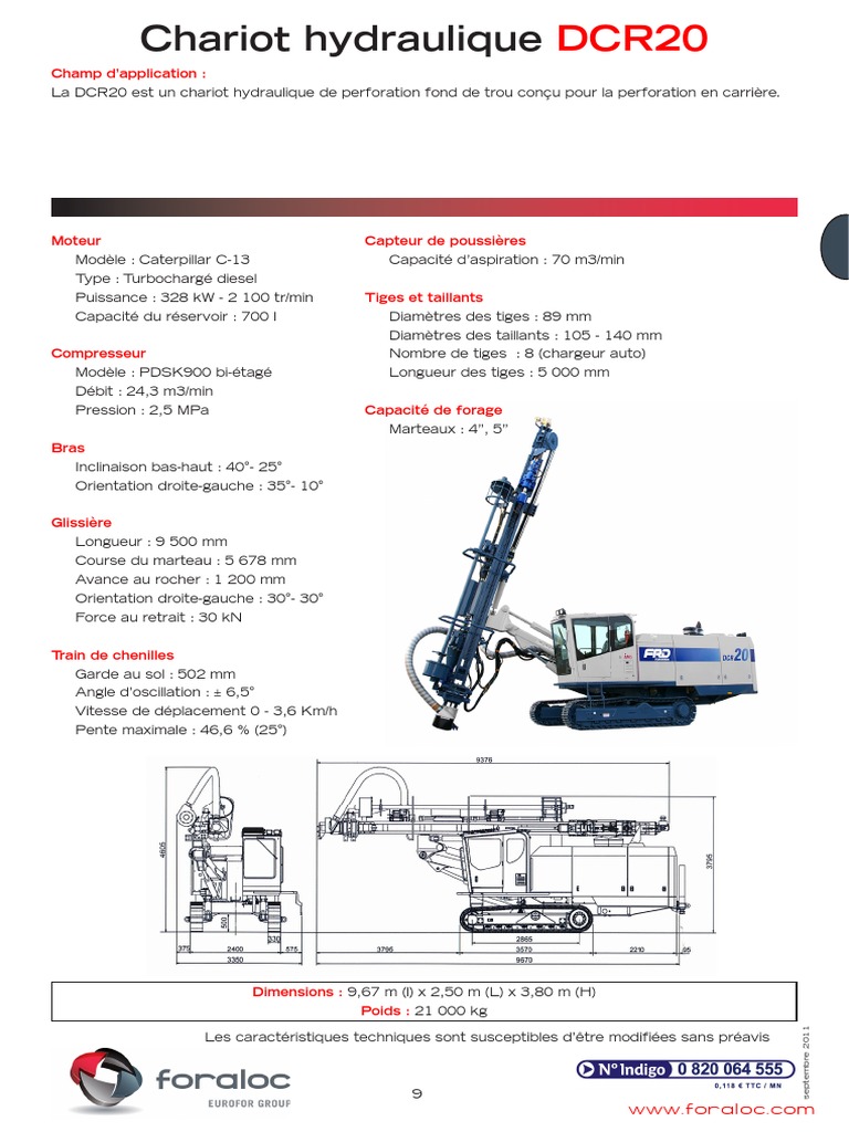 Chariot hydraulique DCR20 pour carrières | PDF
