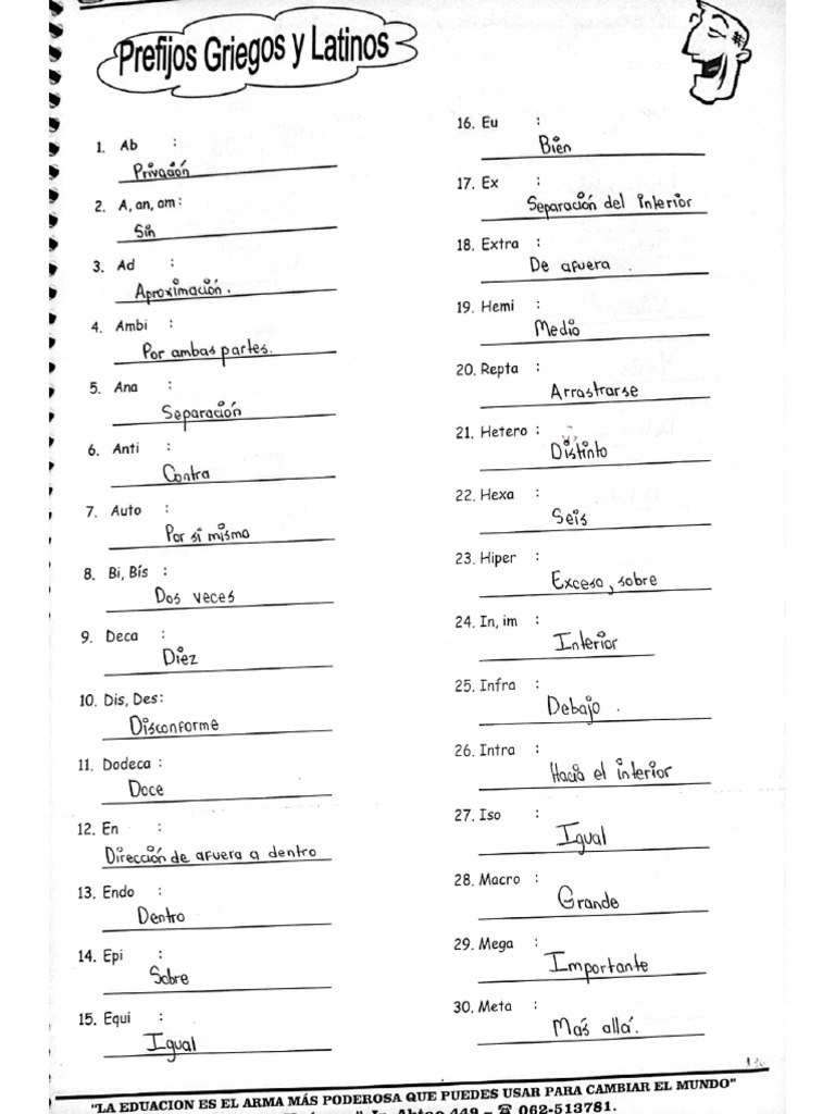 Razonamiento Raíces Griegas y Latinas | PDF