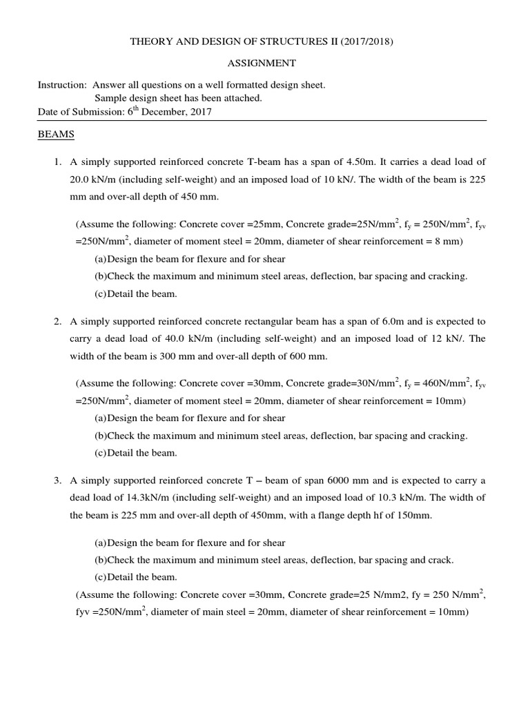 Theory and Design of Structures Ii (2017/2018) | PDF