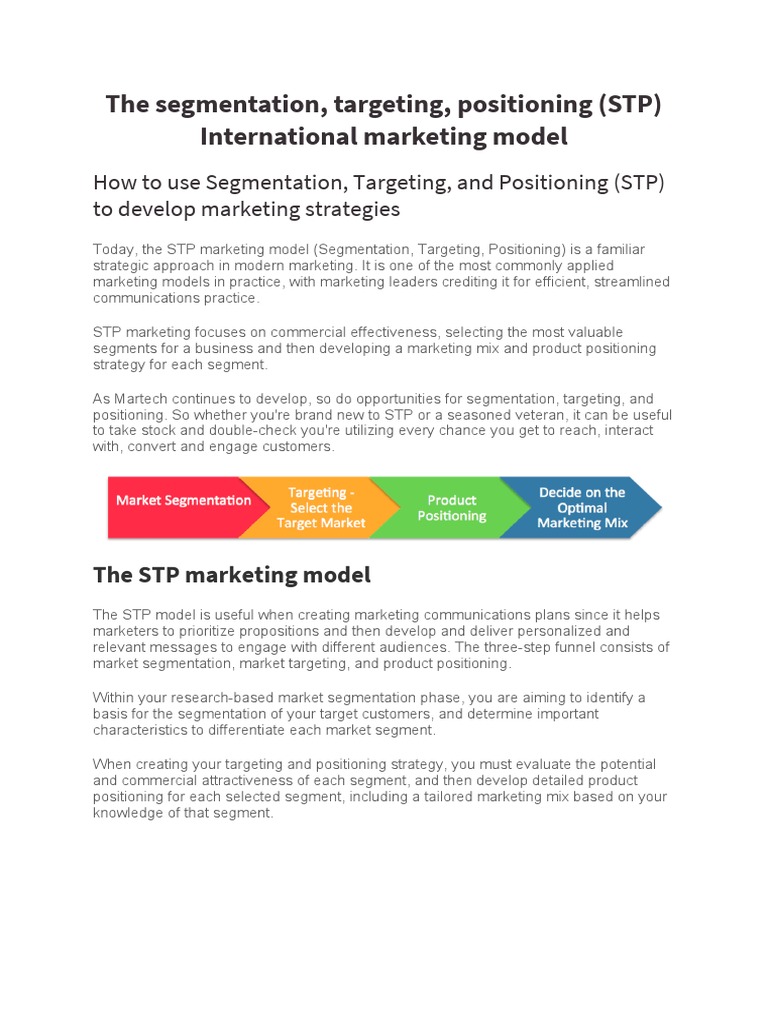 Segmentation, Targeting, Positioning (STP) | PDF | Marketing | Market Segmentation