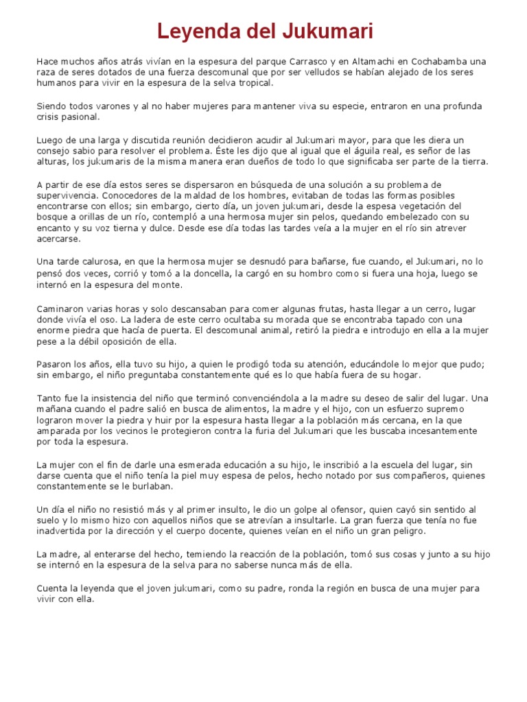 Leyenda Del Jukumari | PDF