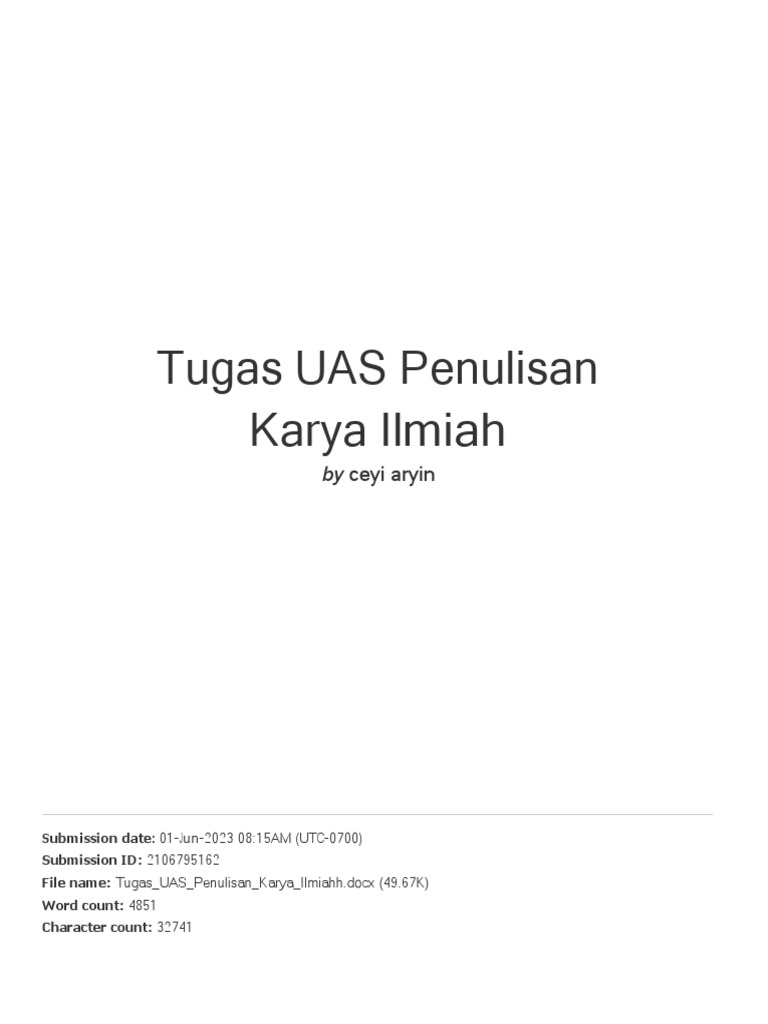 Tugas UAS Penulisan Karya Ilmiah | PDF | Information Science Tugas UAS Penulisan Karya Ilmiah | PDF | Information Science