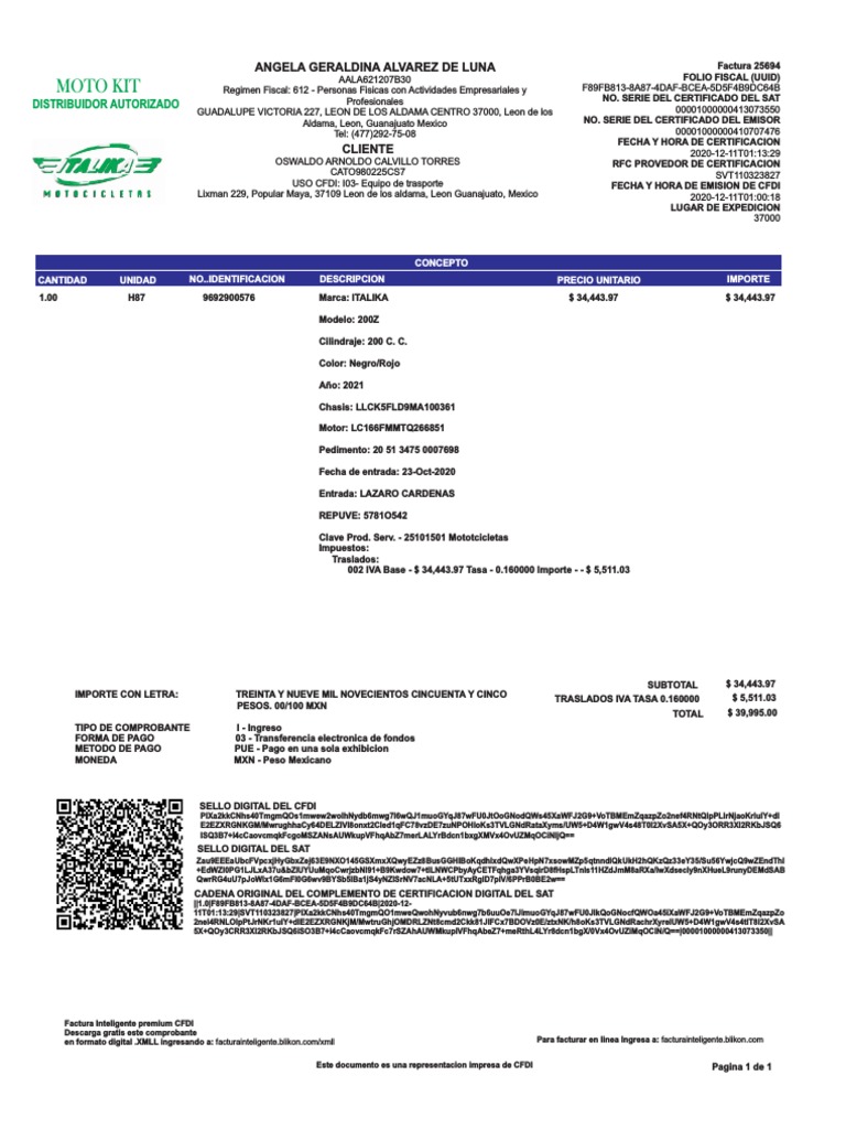 Italika 2021 | PDF | Pagos