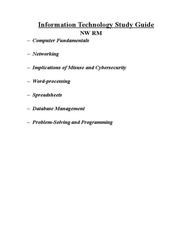 CSEC IT Study Guide | PDF | World Wide Web | Internet & Web