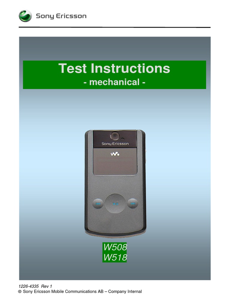 W508 - Test Instruction SVCM | PDF | Bluetooth | Telephone