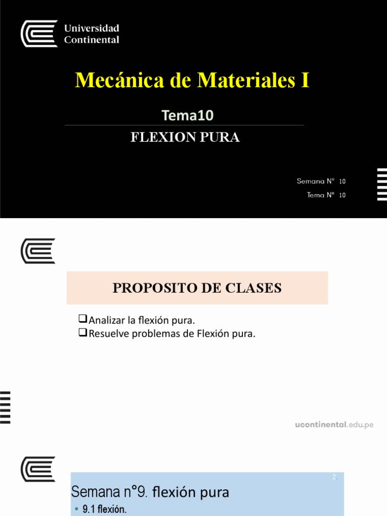 Semana 9 - Flexion Pura | PDF | Doblar | Viga (Estructura)