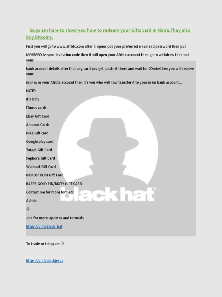 Gift Card Redemption Guide | PDF