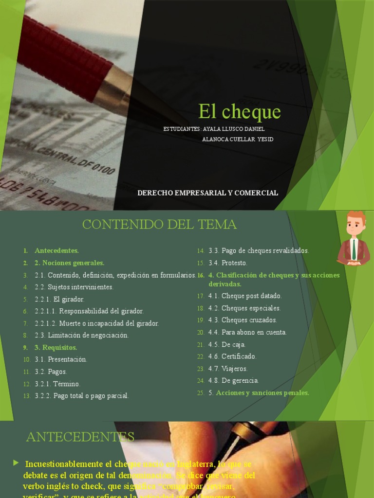 Todo sobre el cheque: definición y tipos | PDF | Cheque
