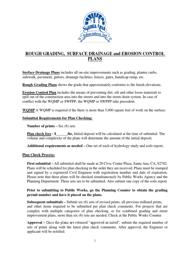 Grading and Erosion Control Plans Guide | PDF | Home & Garden | Computers