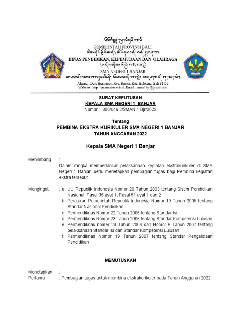 SK Ekskul 2022 | PDF