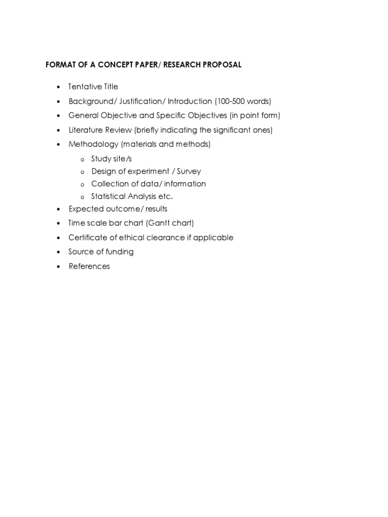 Format of A Concept Paper - Research Proposal | PDF