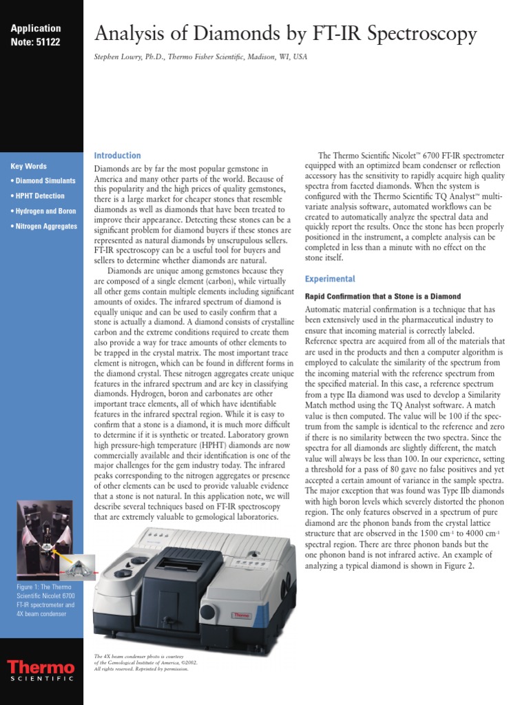 Analysis On Diamond | PDF | Diamond | Spectroscopy